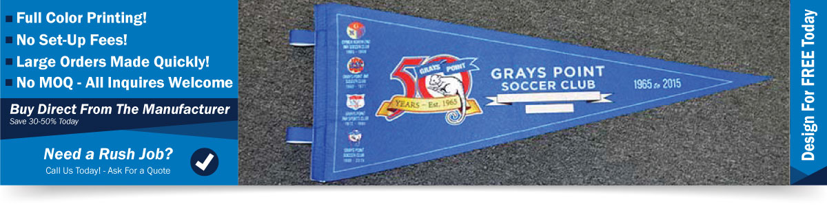 Custom Pennants | Felt Pennants | The Flag Makers